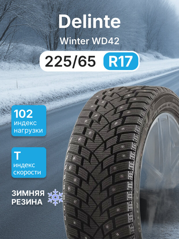 Зимняя шипованная шина Delinte Winter WD42 225/65 r17 102T