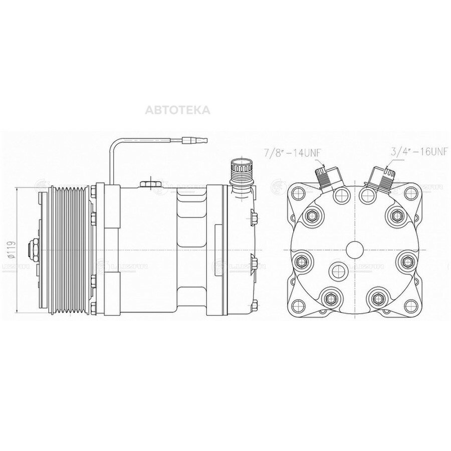 Компрессор кондиц. для KMZ 65115 (8PK) LUZAR LCAC0703