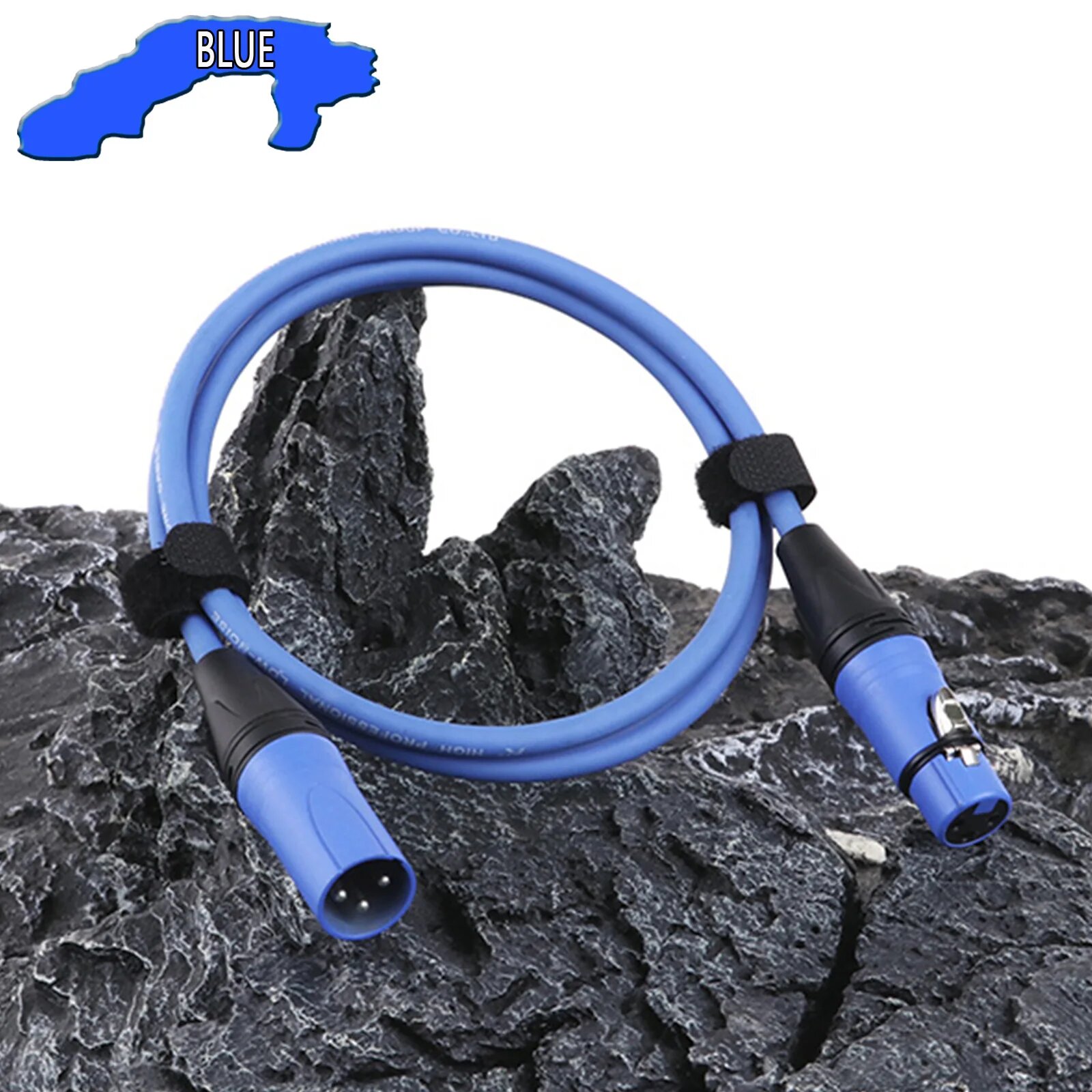 XLR кабель 0.5M, Blue-Black Tail