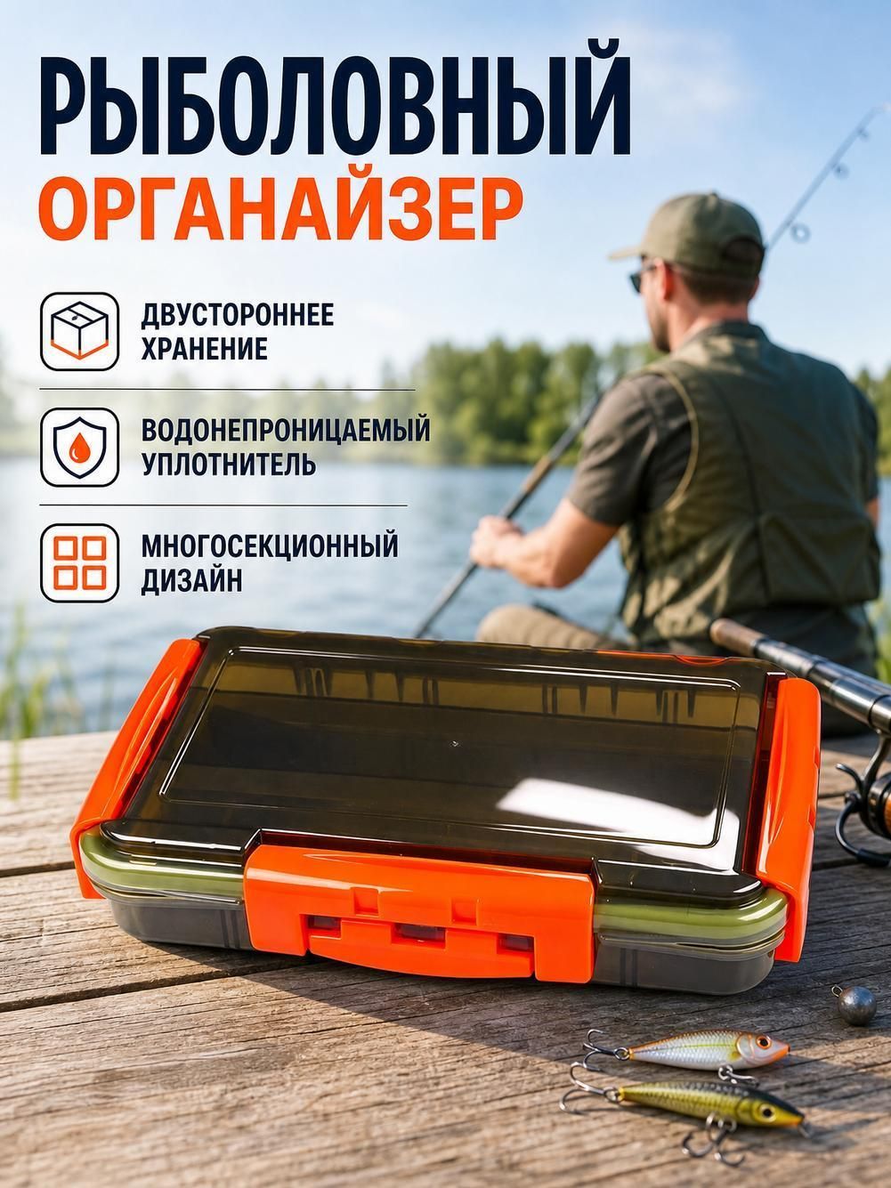 Органайзер для рыболовных приманок, бокс для воблеров и блесен