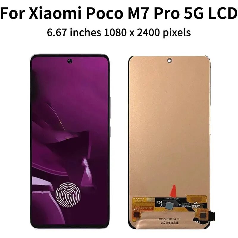 6,67-дюймовый Super AMOLED дисплей для Xiaomi Poco M7 Pro 5G, 2409FPCC4G, 2409FPCC4I, сенсорный экран, панель управления, комплектующие.