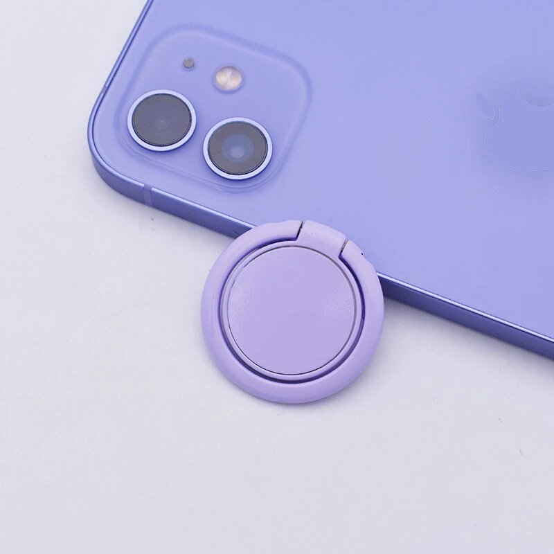 Ультратонкий круглый держатель для телефона на палец для iPhone Samsung, магнитный purple
