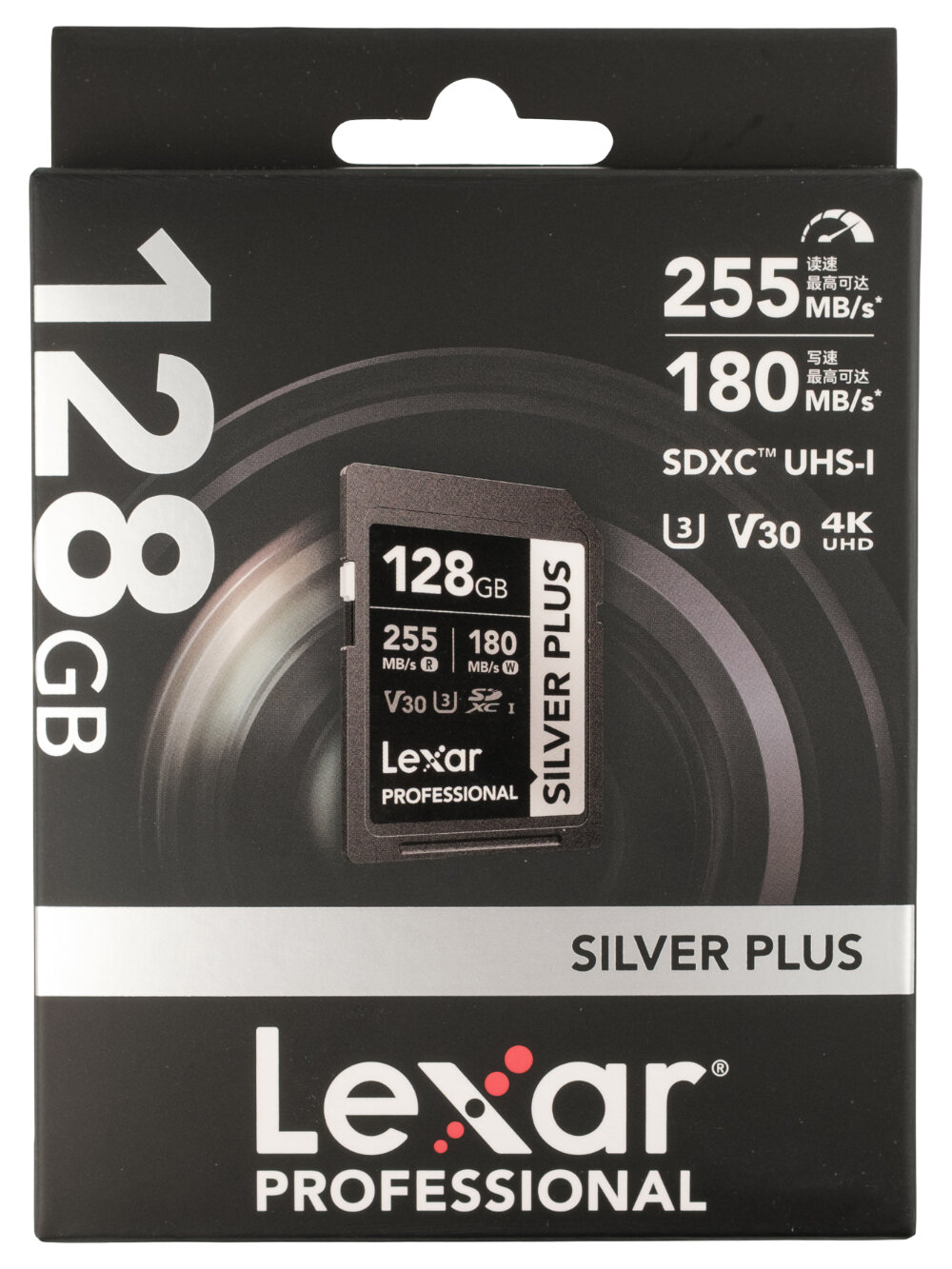 Карта памяти 128GB Lexar Professional SILVER PLUS SDXC UHS-I V30 U3, 255/180 Mb/s