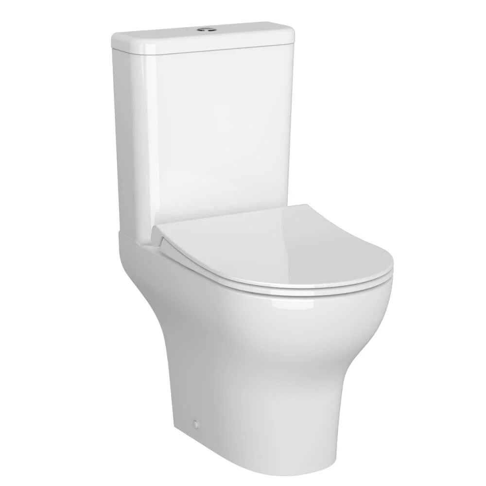 Унитаз-компакт напольный VitrA Zentrum 9824B003-7219 безободковый, антивсплеск, фарфоровый, белый, глянцевый, овальный, ретро, сиденье для унитаза в комплекте