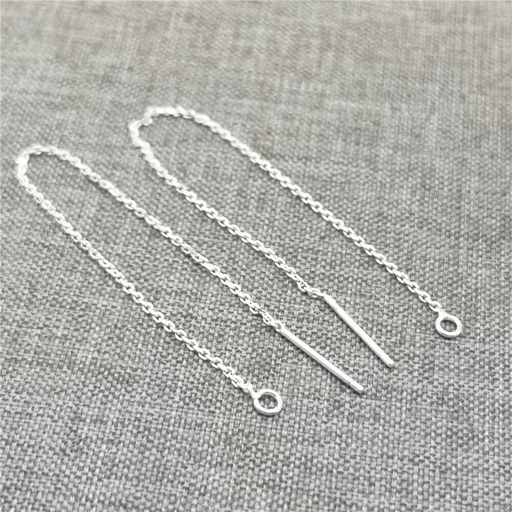 2 пары серебряных цепочных сережек-протяжек Zewelis 925 sterling silver 70мм 90мм 90mm (2 pairs)
