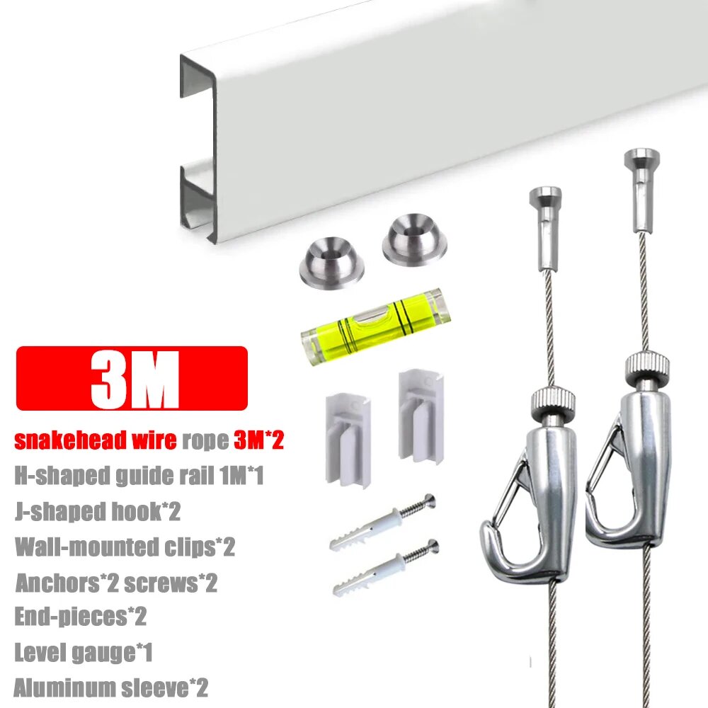 Набор для подвешивания картин 1м, T, Wire rope 3M
