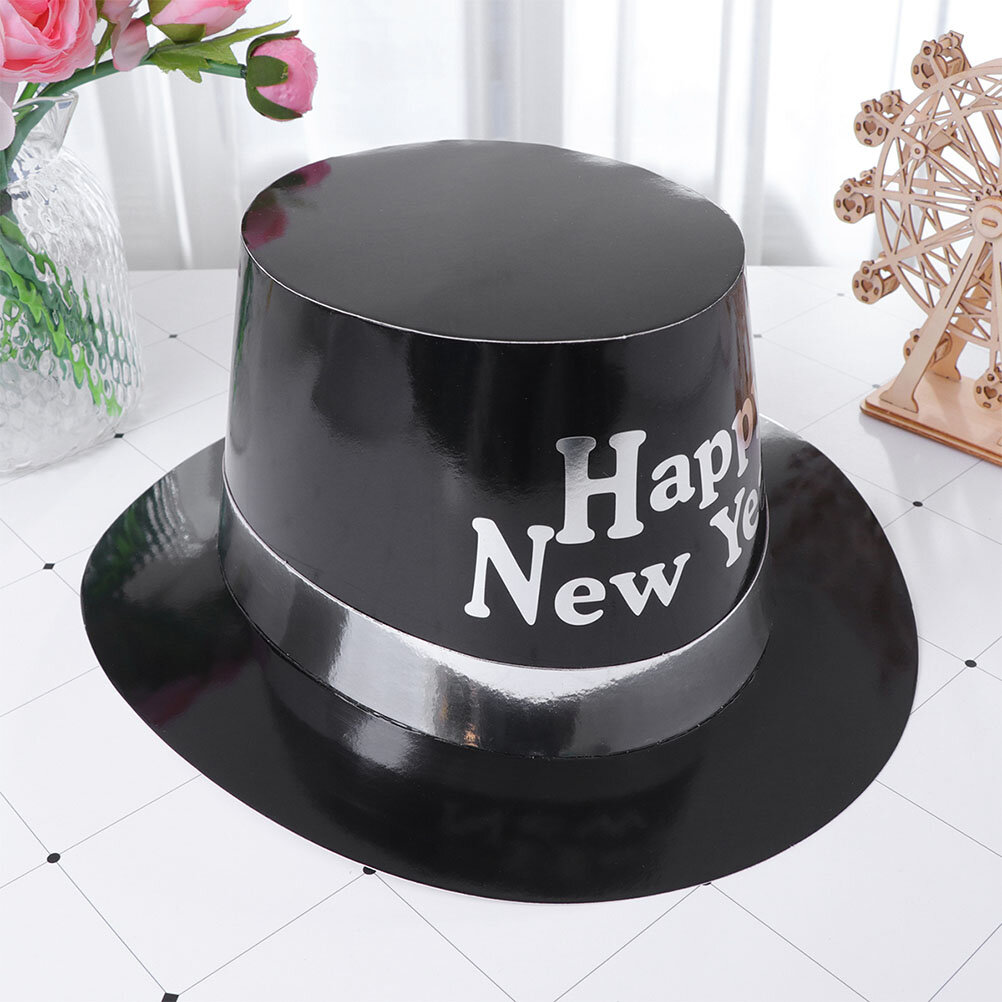 Новогодние Шапки В Forme Цилиндра С Буквами Happy New Year 3 Штук Белые Украшения Для Праздничной Атмосферы 30x26 Cm