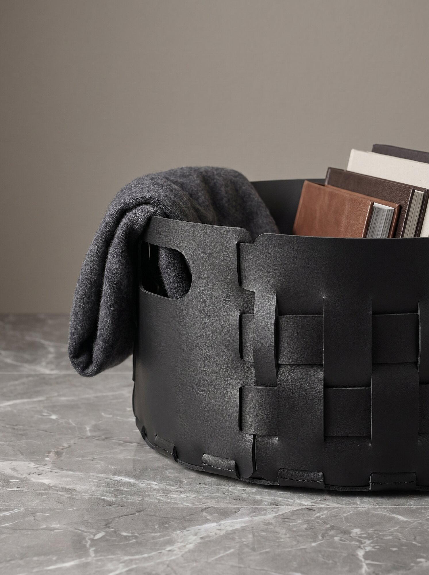 Корзина Bottega Ø40xH20, цвет: черный