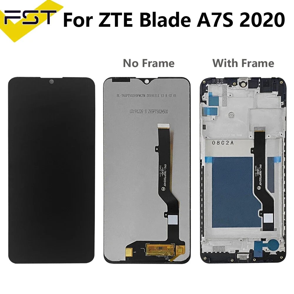 Оригинальный ЖК-дисплей для ZTE Blade A7s 2020 A7020 A7020RU, дигитайзер сенсорного Black No Frame