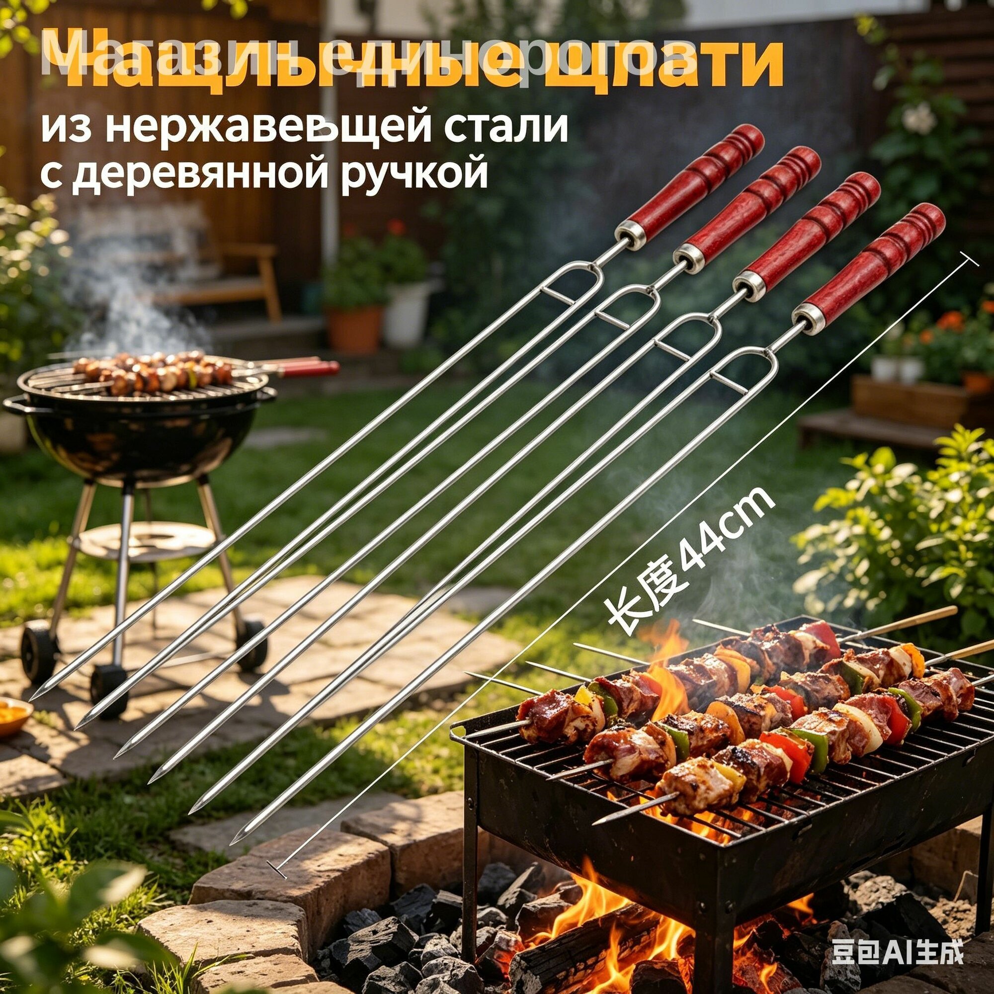 Шампур 43.5 см, 5 шт