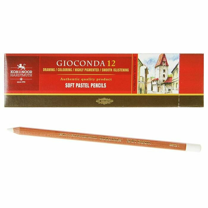 Пастель KOH-I-NOOR "Gioconda" Soft, сухая, в карандаше, 8820/1, белая