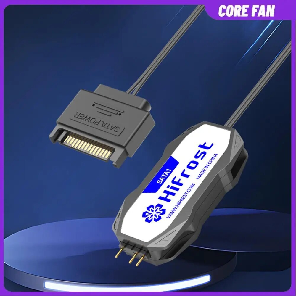 Контроллер ARGB 5В 3-контактный Mini с питанием от SATA, хаб для вентиляторов ARGB с несколькими режимами подсветки для вентиляторов корпуса ПК и светодиодных лент