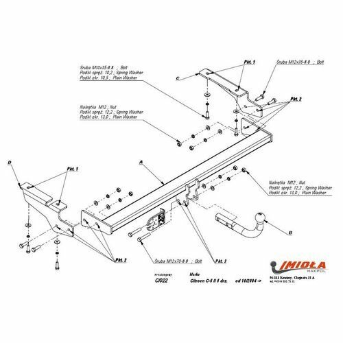 Фаркоп MERCEDES (CLA (C117) (excl. AMG)) IMIOLA c022