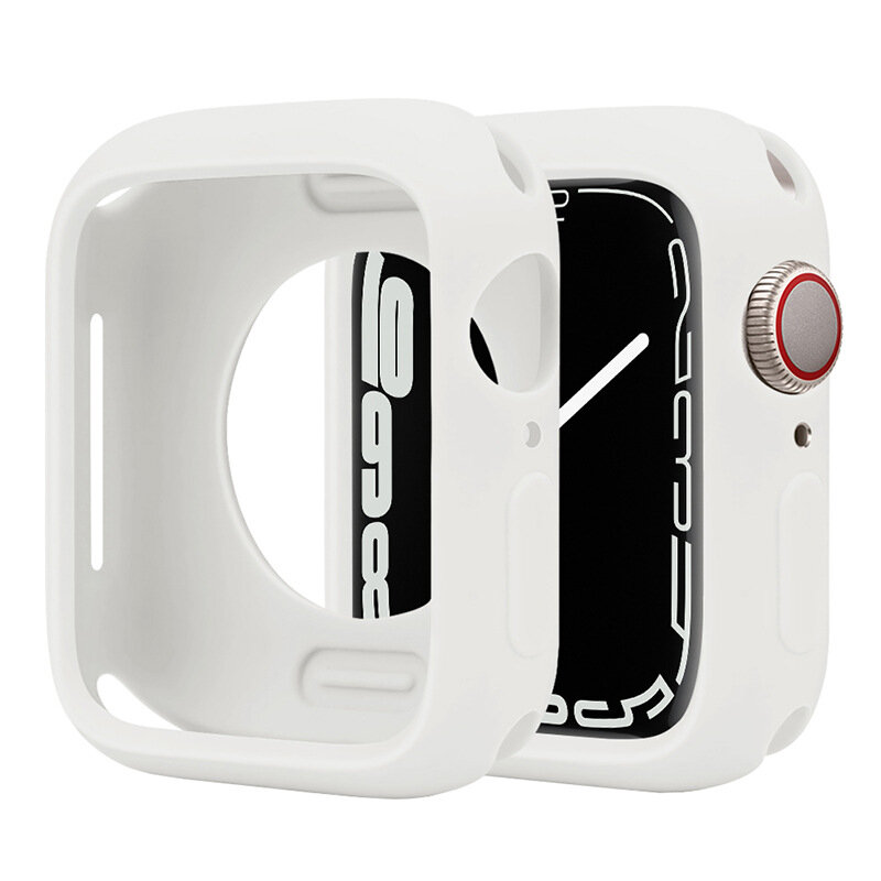 Силиконовый чехол с частичным покрытием для Apple Watch 8/S9 41 мм Белый защитный чехол