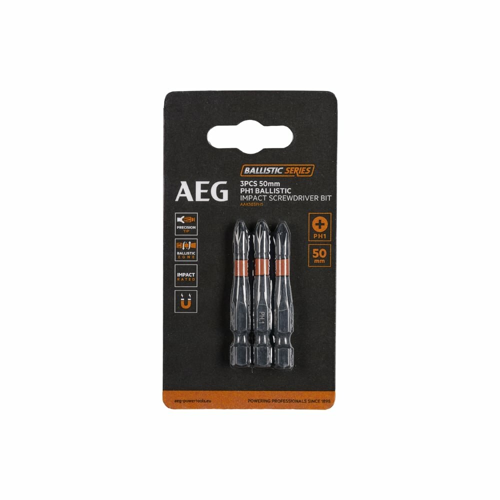 Биты ударные AAK503PH1 (3 шт; PH1; 50 мм) AEG 4932479180