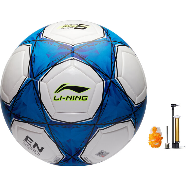 Мяч футбольный для детей Li Ning Размер 5, белый синий