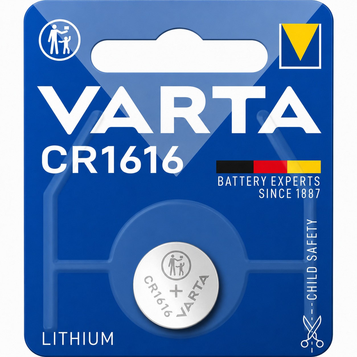 Батарейка VARTA CR1616 Lithium 3V, 1 шт. (1 штука в блистере)