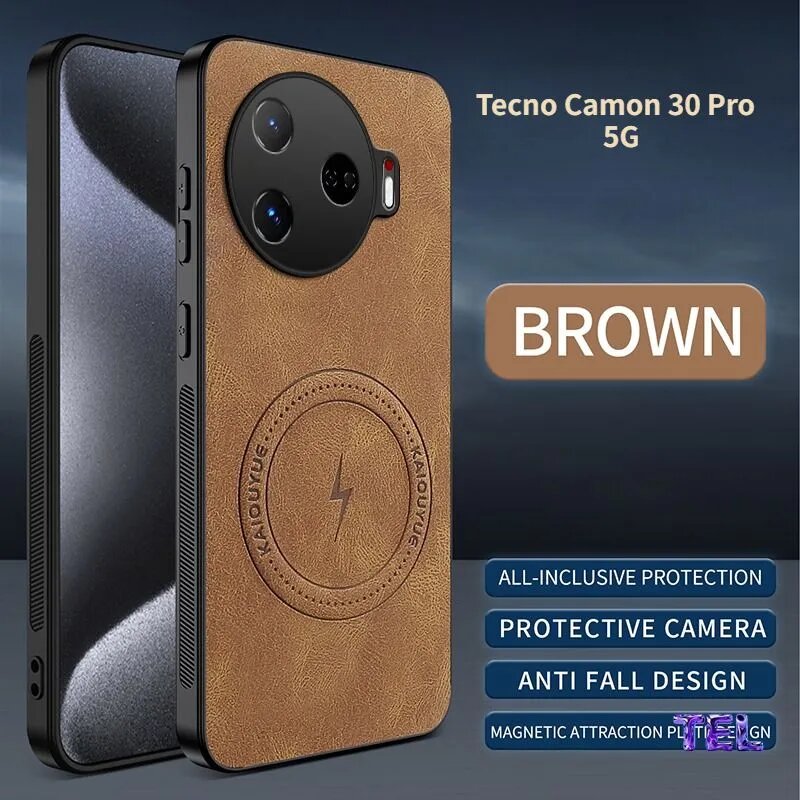 Роскошная кожа MagSafe Чехол для Tecno Camon 30 Pro 5G ( Текно Камон 30 Pro 5G )