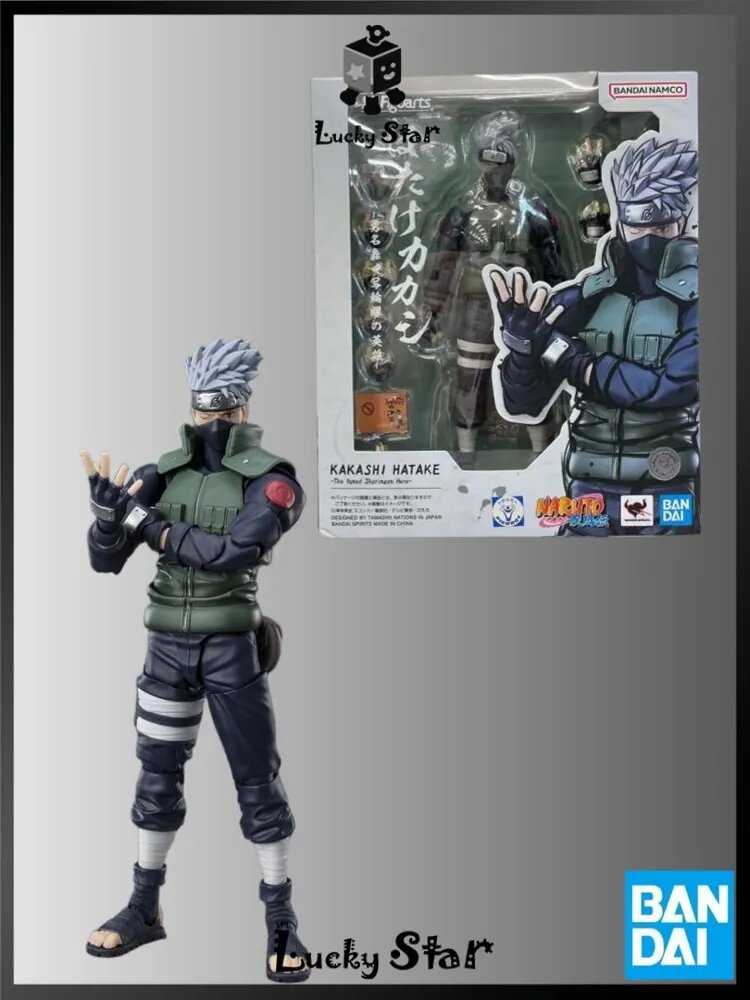 (фигурки)BANDAI S.H.F Naruto Series Flag wood Kakashi 2.0 -The famed Sharingan Hero- Genuine 16cm Collectibles