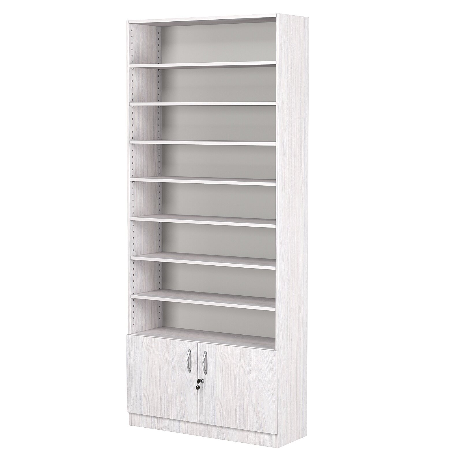 Стеллаж из ДСП с 7-ю полками 300x900 мм серии LEVEL-7 №12 (З/C - ДВП), Ясень Анкор светлый