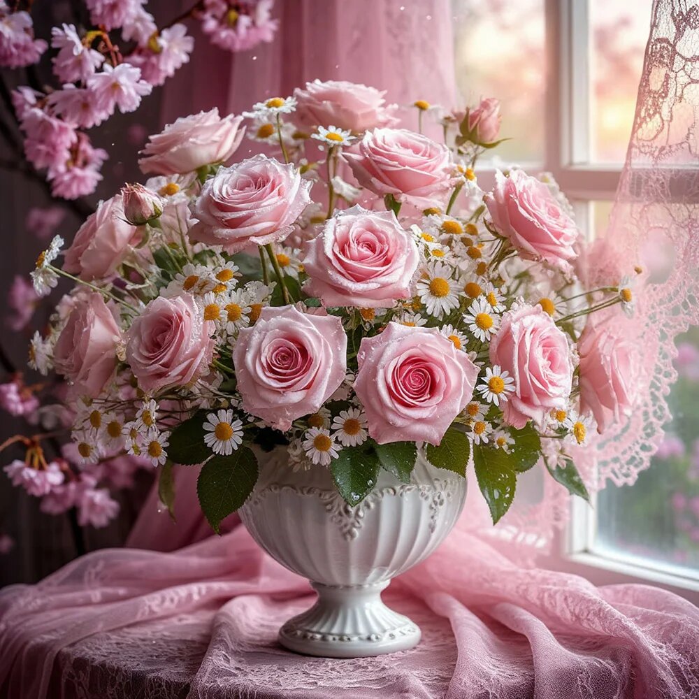 Набор для вышивки крестом Rose Cross Stitch Kits 11CT цветочный 30x30 см 30X30cm