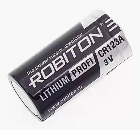 Литиевый элемент питания CR123A, 3В, 1500 мАч Robiton