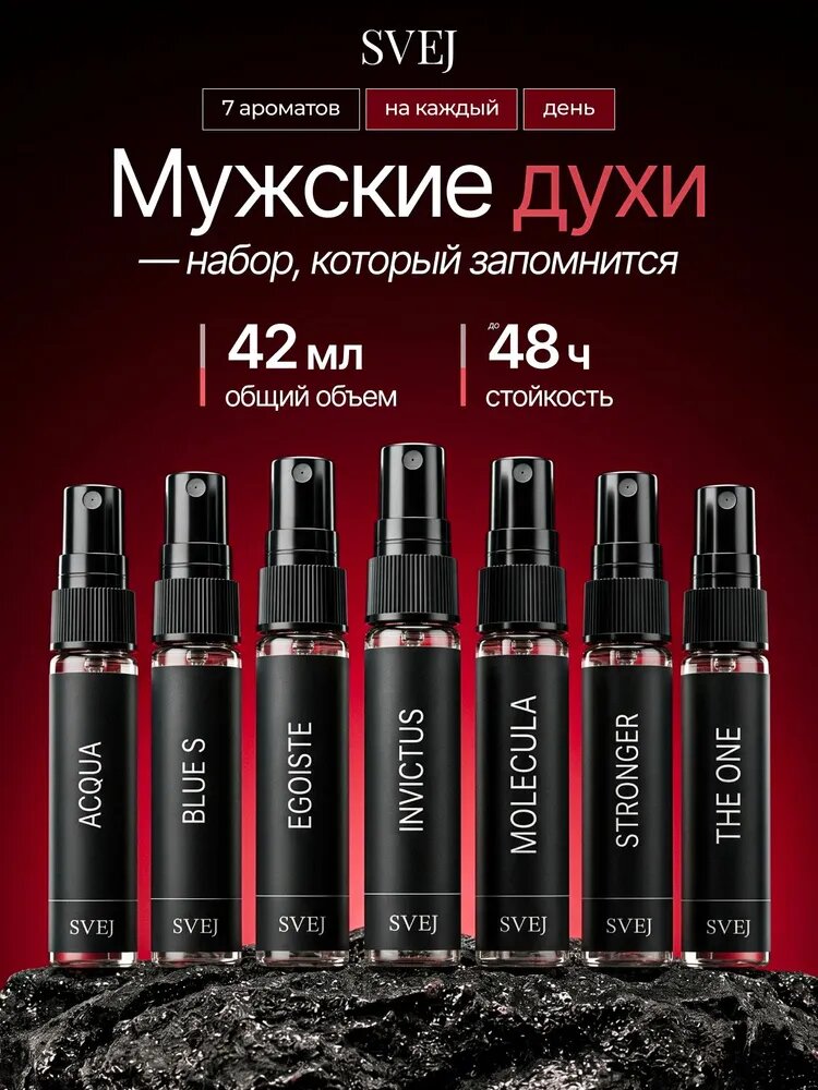 Духи мужские стойкие, набор пробников SVEJ