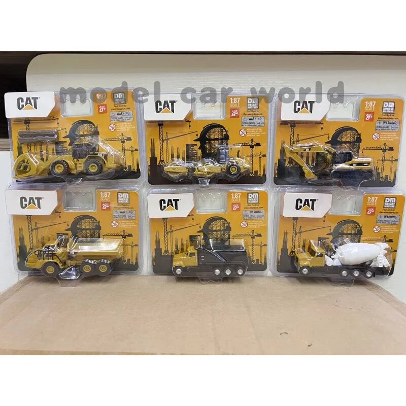 DM 1:87 CAT Caterpillar Миксер, экскаватор, дорожный каток, самосвал, погрузчик, инженерная модель из сплава