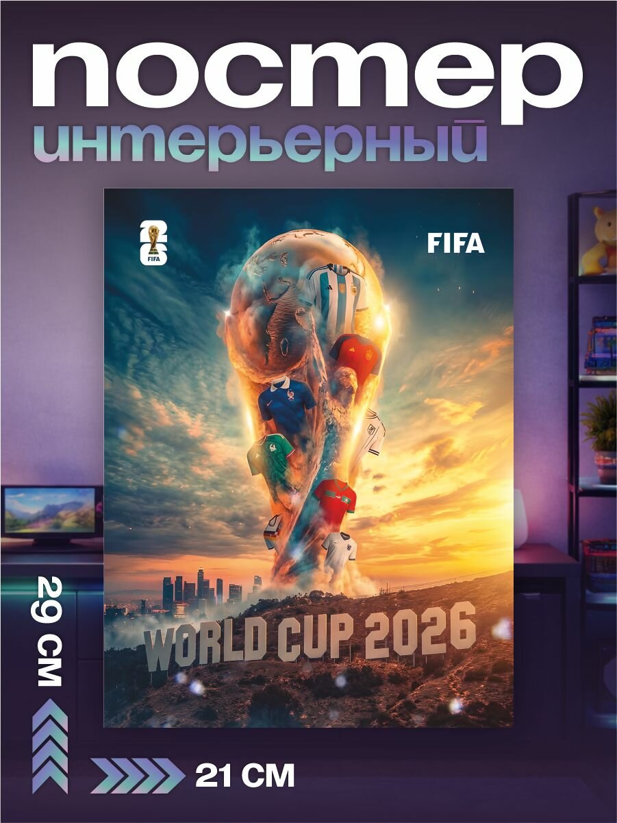 Постер на стену интерьерный футбол чемпионат мира 2026 FIFA