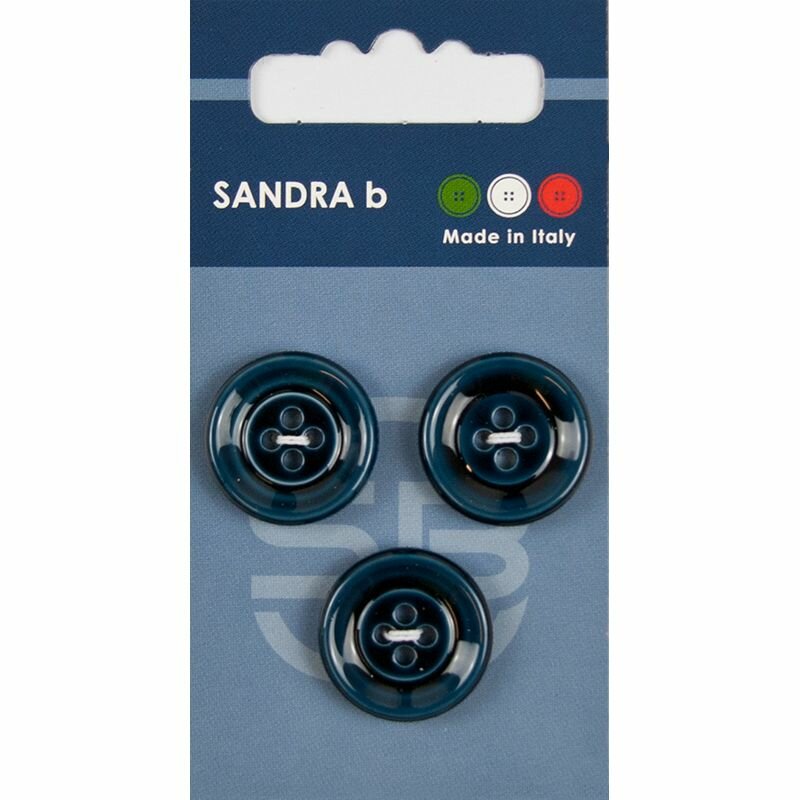 Пуговицы Sandra b Темно-синие, 4 отверстия, 3 шт