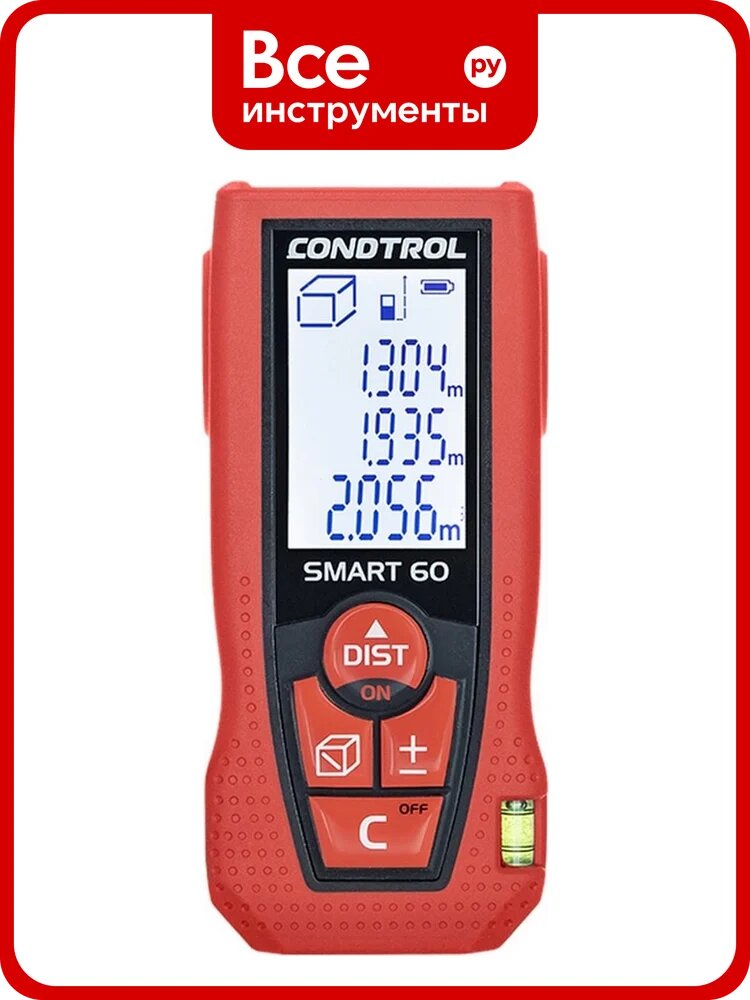 Лазерный дальномер CONDTROL Smart 60 1-4-098 ударопрочный корпус, функция Пифагора, встроенная память