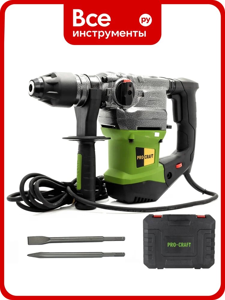 Перфоратор PROCRAFT 1500 Вт, 6,0 Дж, 0-4500 уд/мин, SDS+ BH2200