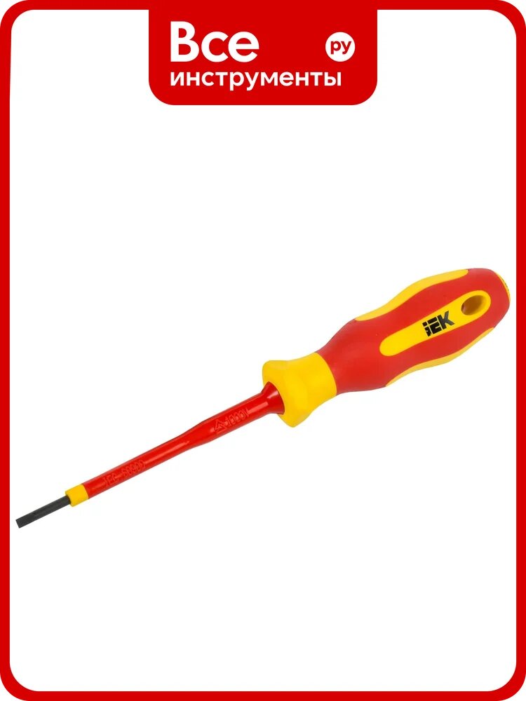 Отвертка IEK Arma2l 5 диэлектрическая sl2,5x75 т2 A2L5-SC30-T2-SL-25-075