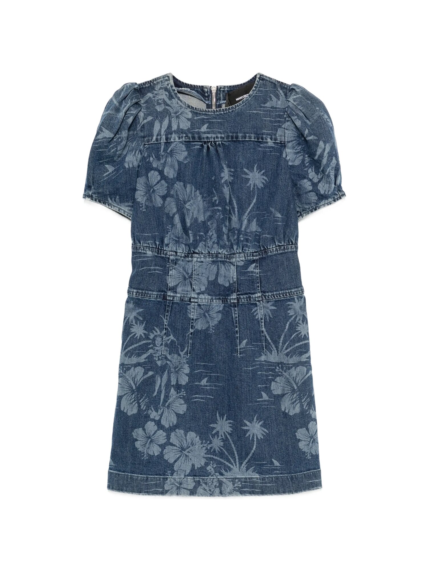 Платье Floral-print puff-sleeve mini dress