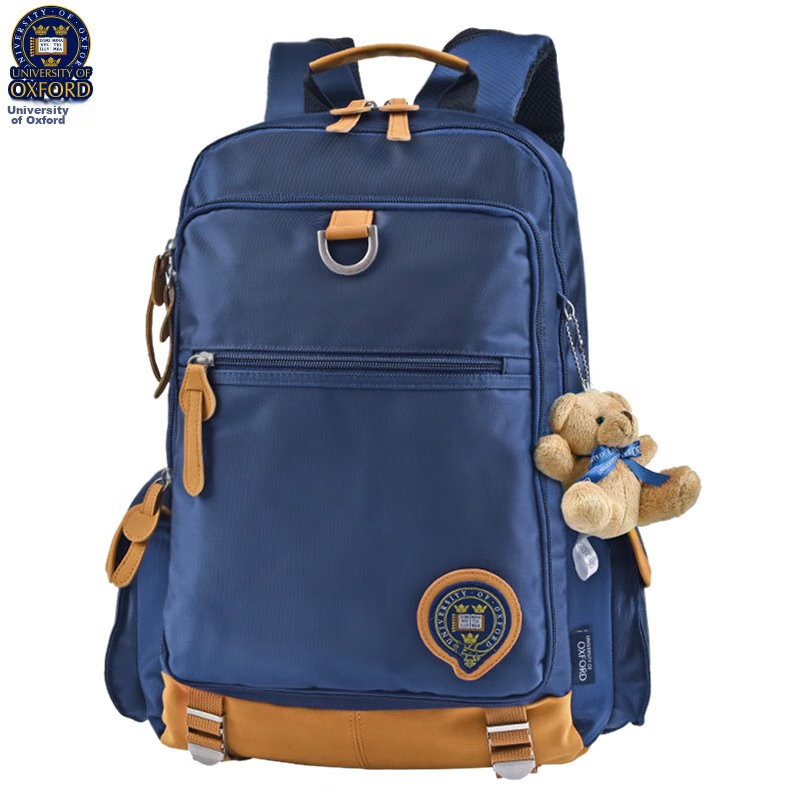 OXFORD Oxford University Backpack for Elementary School Boys, Back-To Gift, Children's Backpack for Grades 4-6, Large Opening, Lightweight, Casual Double Shoulder Bag, Fashionable British Style X419-1 (Dark Blue)