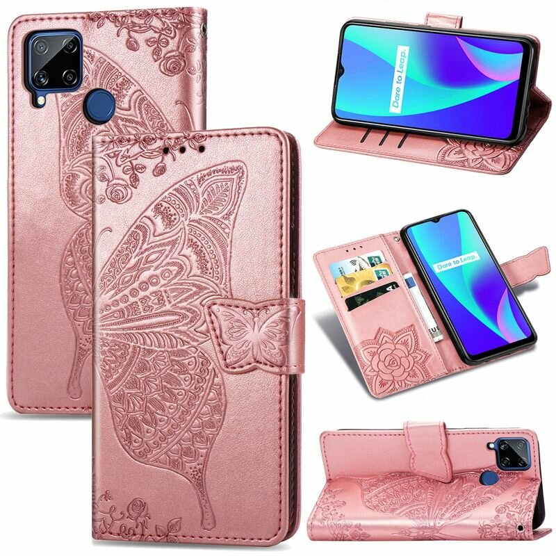 Чехол книжка для Realme C15 / Realme C25 / Realme C25s / Realme C12 / Narzo 30A / Реалми Ц15 и Ц25 и Ц25С и Ц12 и Нарзо 30А из кожи кожаный чехол-книжка чехол для смартфона