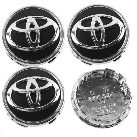 Колпачки ступицы 62 мм для Toyota Corolla Yaris C-HR RAV4 Highlander Avalon Camry - центральные заглушки дисков, комплект 4 шт.