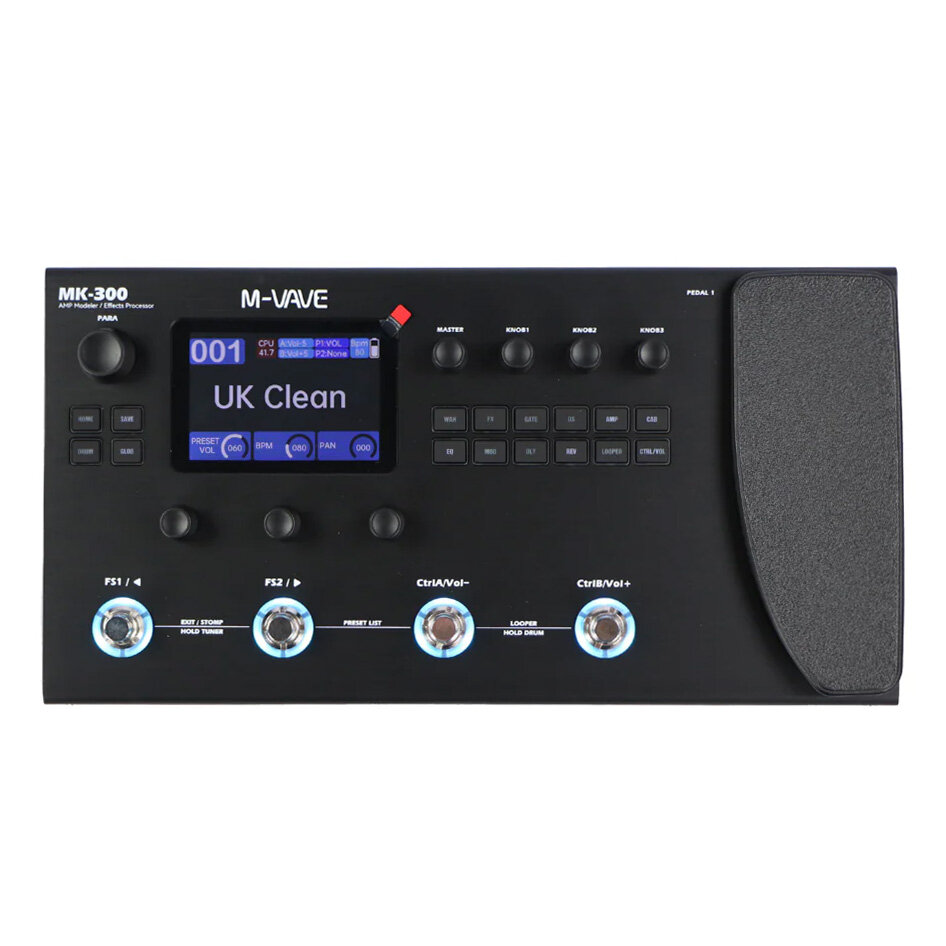 M-Vave MK300 Black Guitar Processor со встроенным аккумулятором
