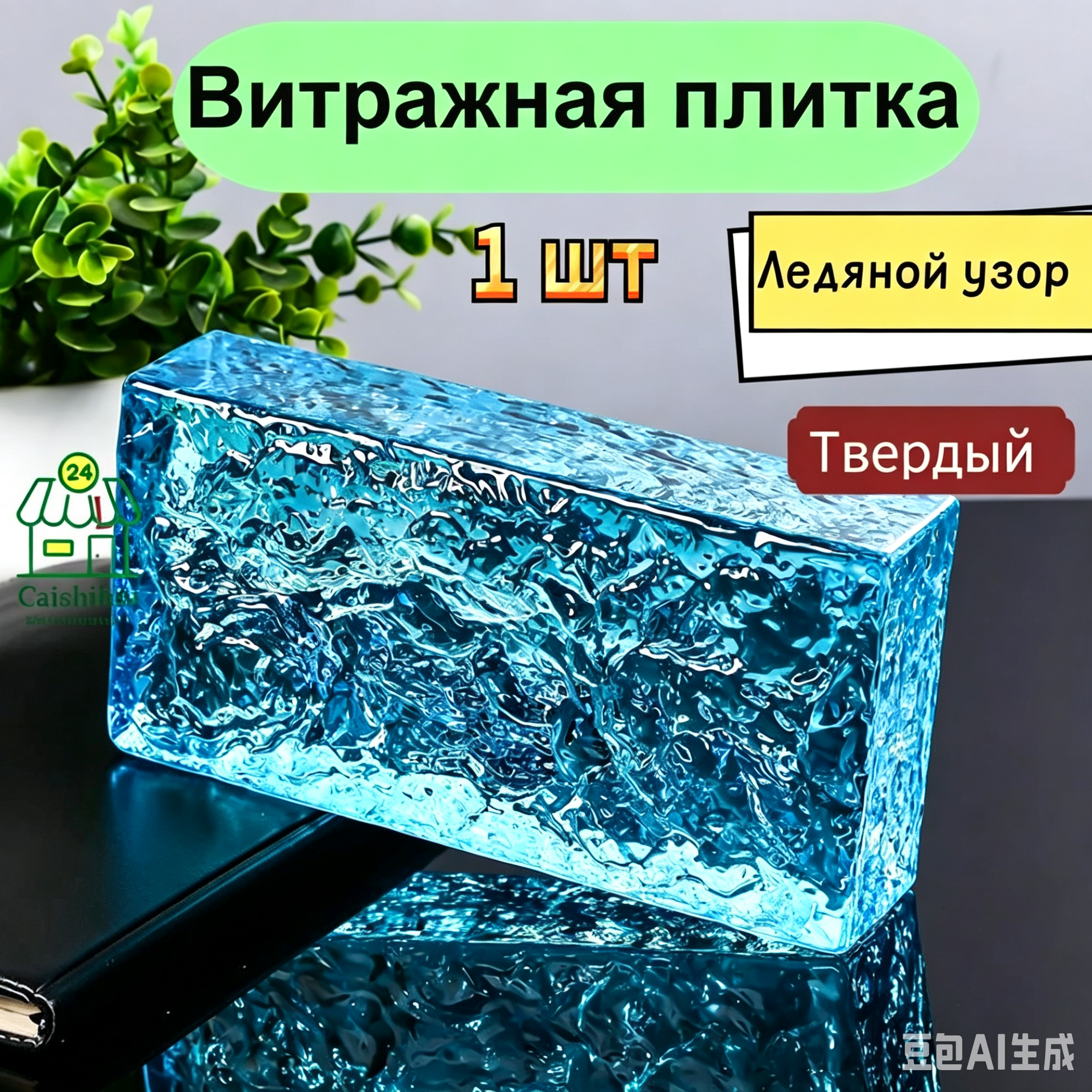 Стеклоблок голубой Стеклоблок