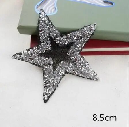 Стразовые звезды для одежды ShinyBling silver black
