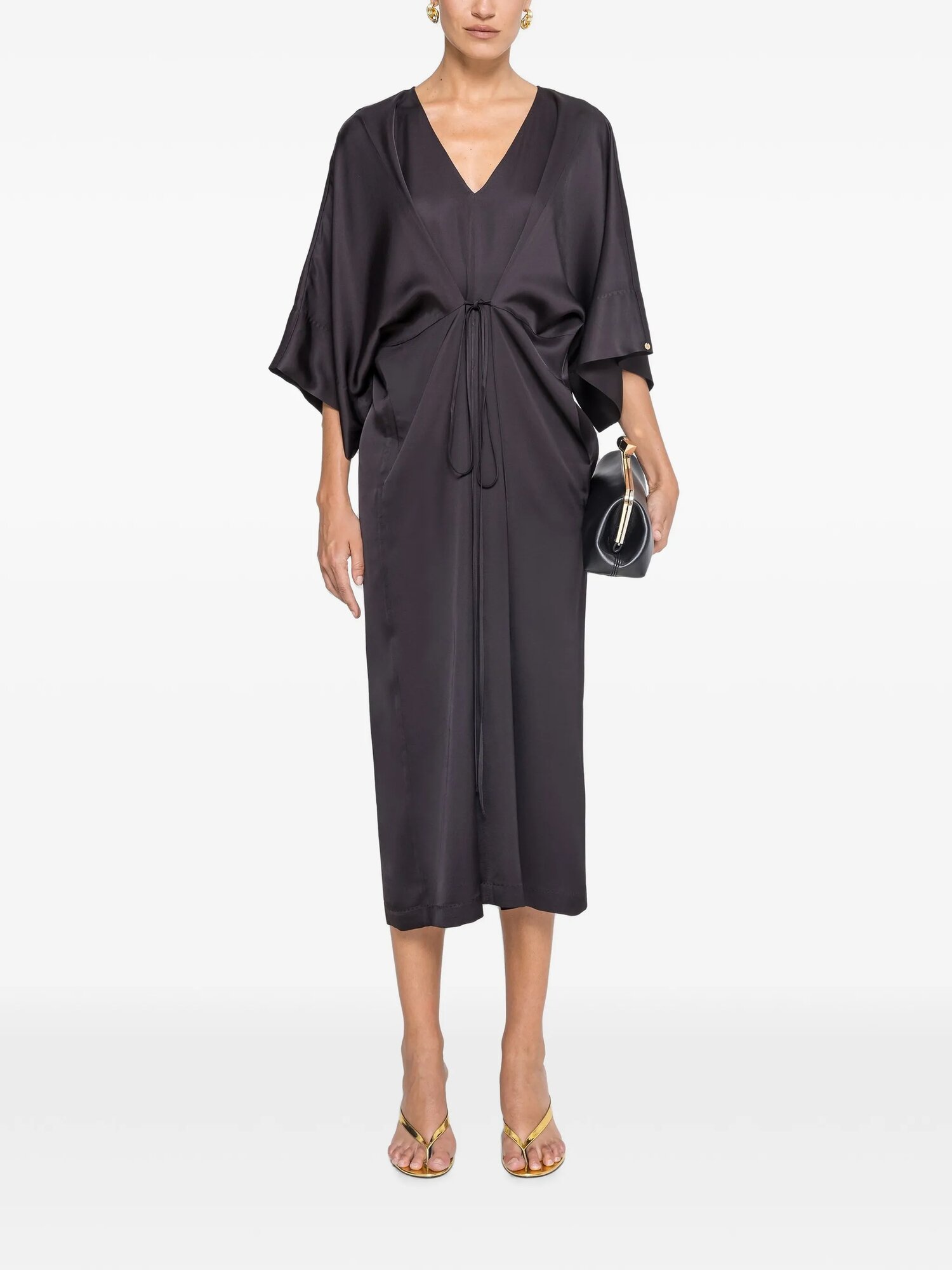Платье Drawstring viscose midi dress