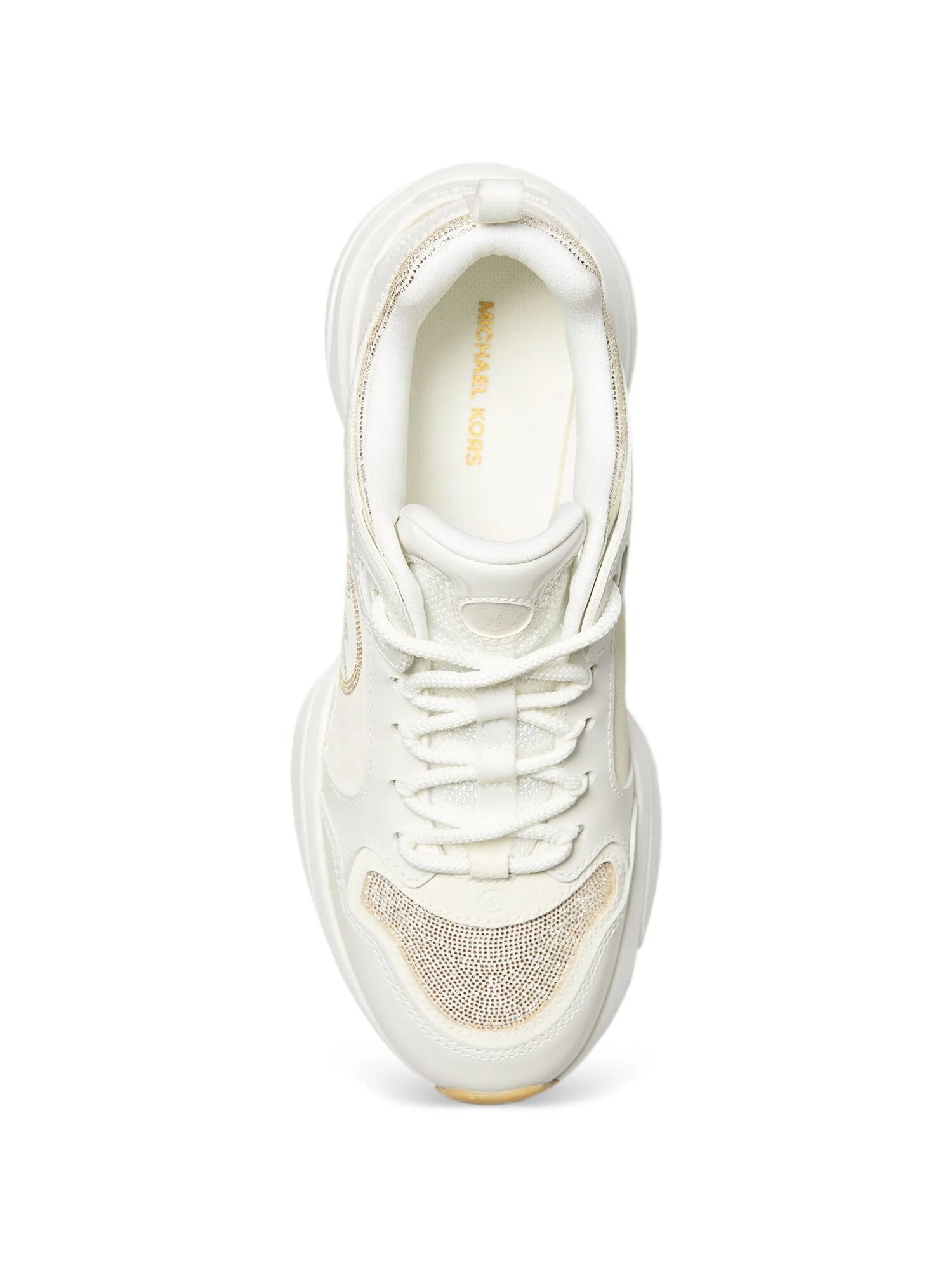 Кроссовки MICHAEL KORS Bowie panelled sneakers, размер 6 US, бежевый/белый — фото 1
