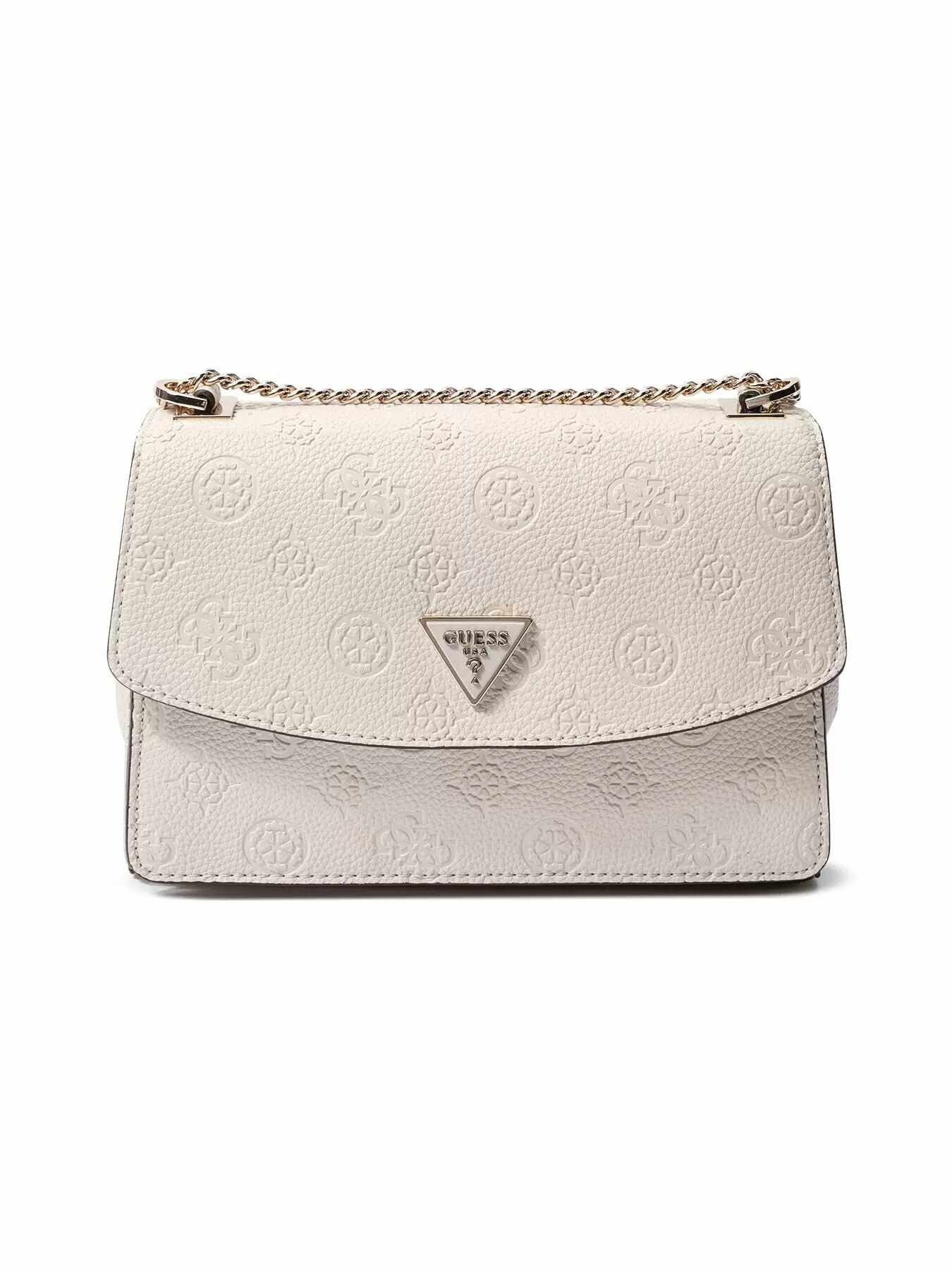 Сумка GUESS, фактура тиснение, бежевый