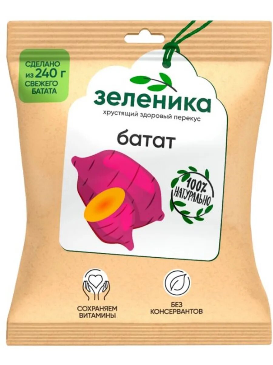 Зеленика Здоровый овощной перекус из батата 30 гр