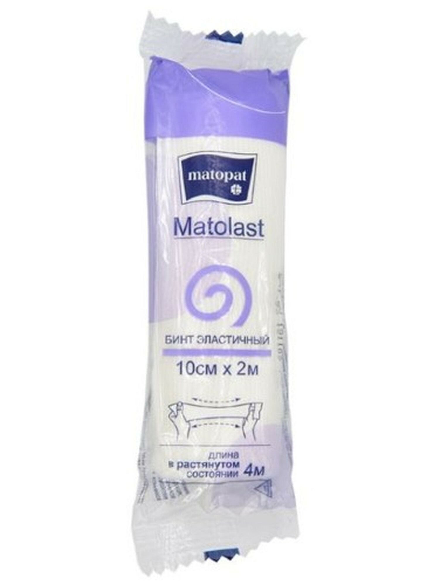 MATOPAT бинт медицинский эластичный фиксирующий MATOLAST 10СМХ2М/без застежки