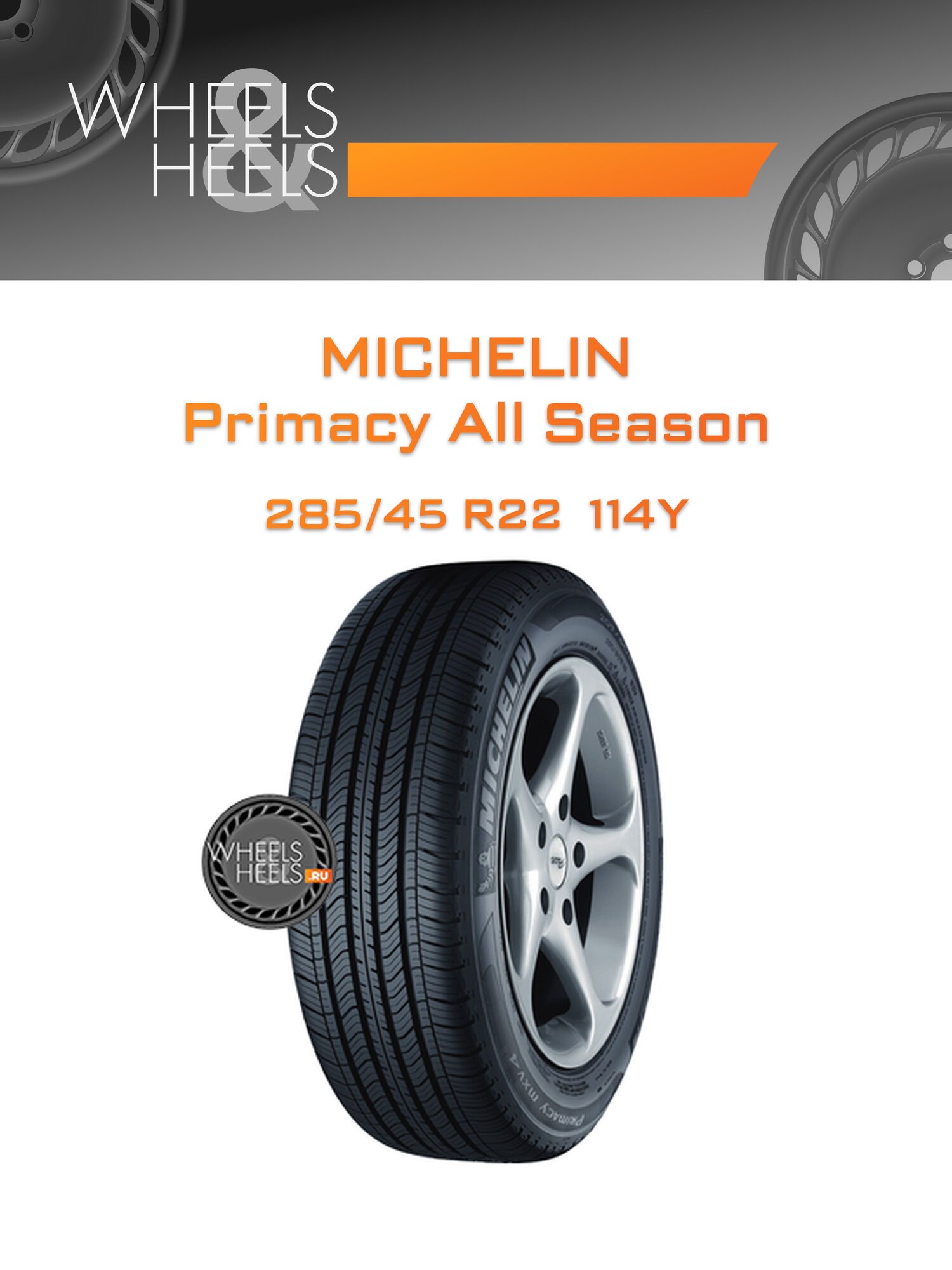 Шина автомобильная Michelin Primacy All Season 285/45 R22 114Y XL ALLSEASON, всесезонная, универсальная