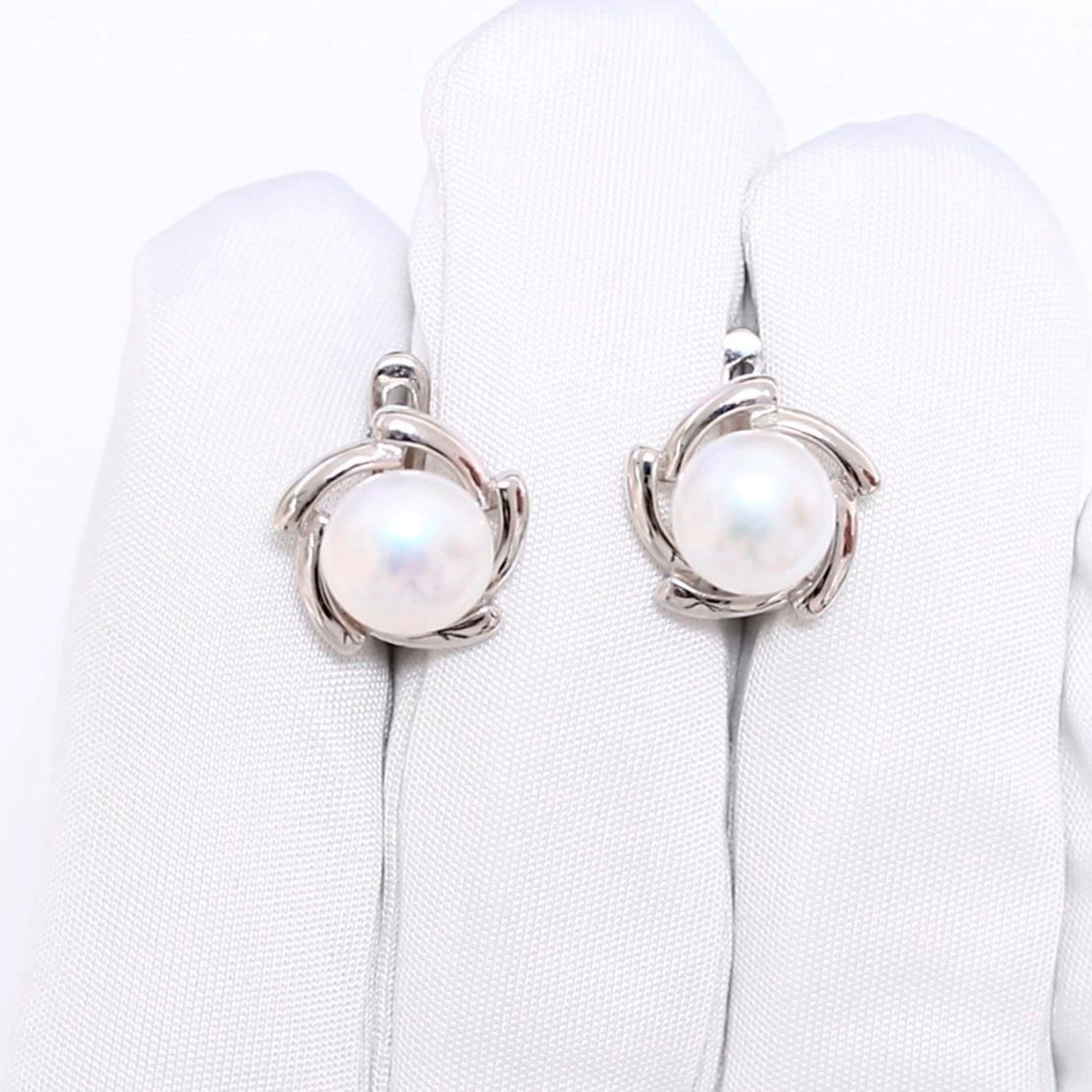 Серьги Diamant online, серебро, 925 проба, родирование, жемчуг