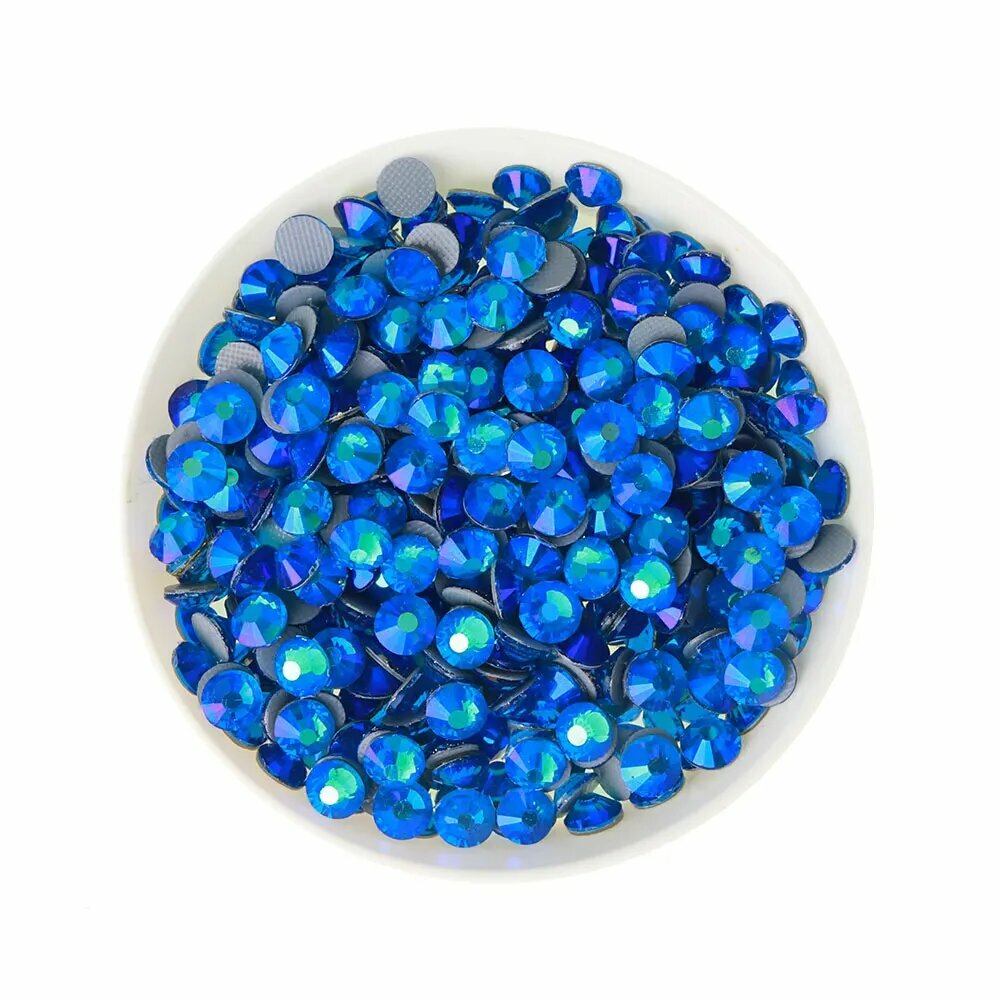 Стразы стеклянные синие Capri Blue AB SS20-1440Pcs