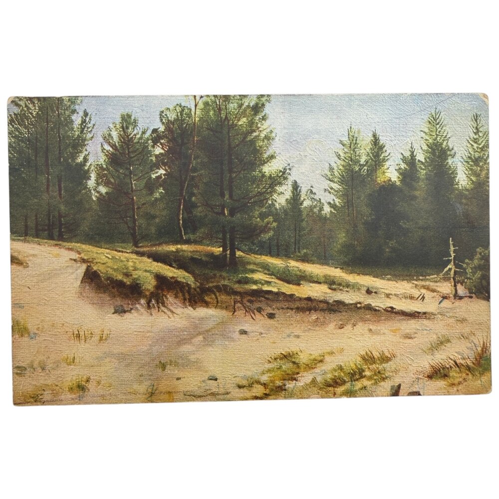 Почтовая открытка "Шишкин - Этюд леса с натуры" 1900-1910 гг. Гранберг, Российская Империя