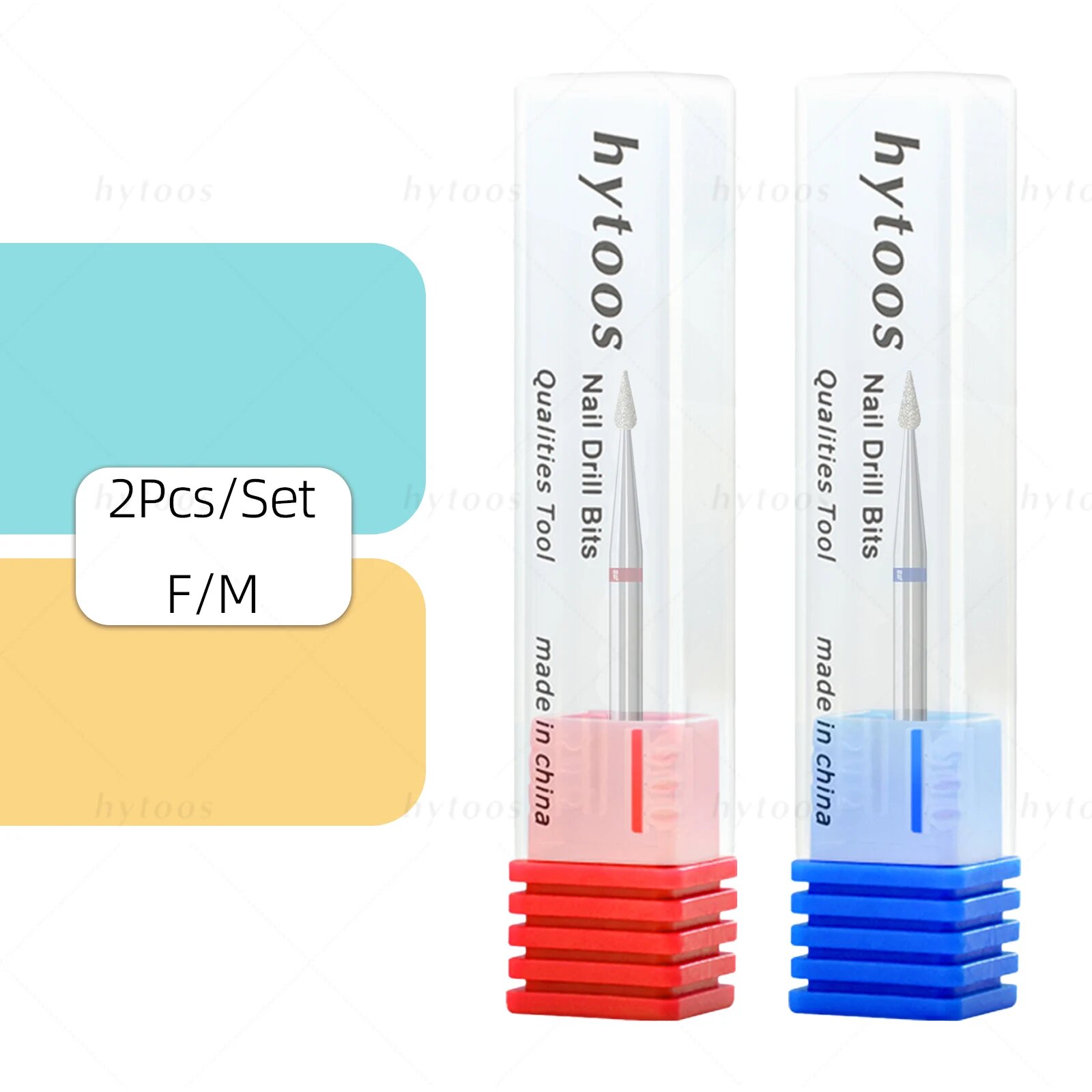 HYTOOS Насадки для маникюра 2 мм с алмазным покрытием 2Pcs Set